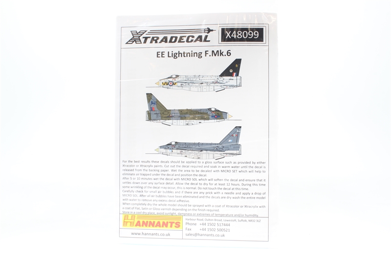 Xtradecal X48099 English Electric Lightning F.Mk.6 decal - Hattons
