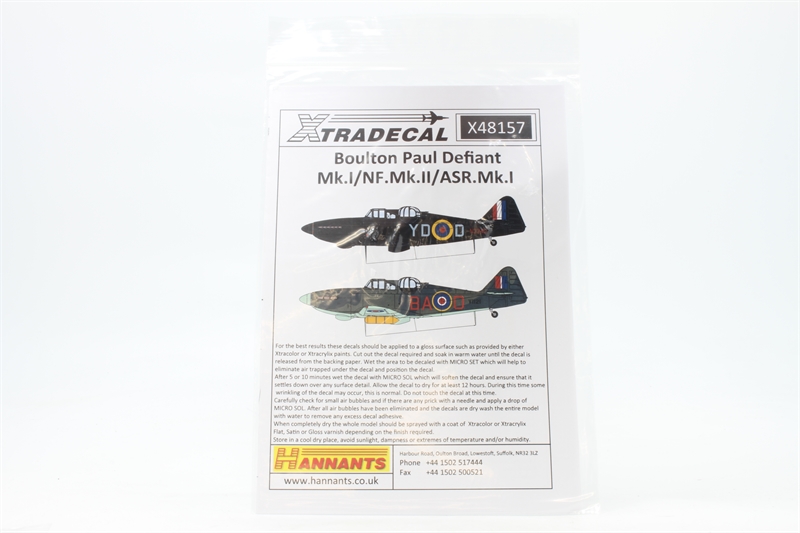 Xtradecal X48157 Boulton Paul Defiant Mk.I/NF.Mk.II/ASR.Mk.I