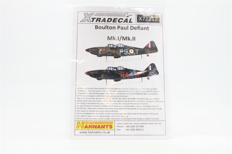 Xtradecal X72217 Boulton Paul Defiant Mk.I/Mk.II - Hattons
