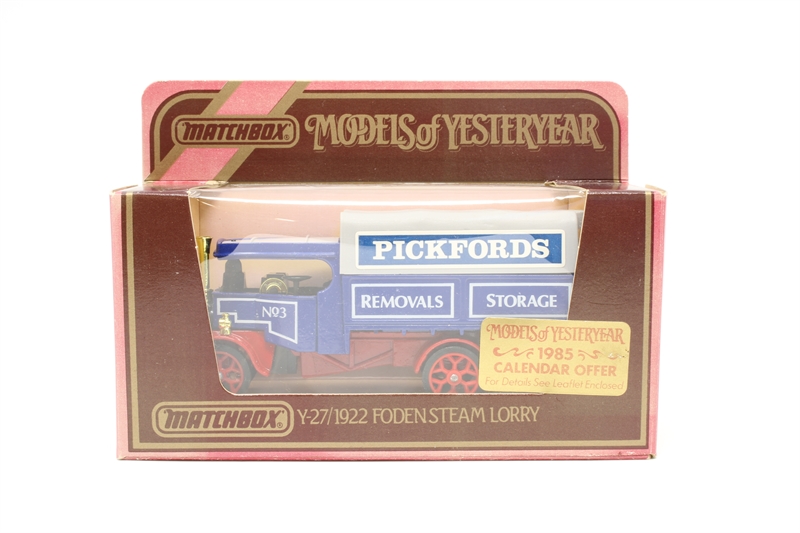 Matchbox Y27PIC 1922 Foden Steam Lorry 'Pickfords'