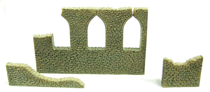 Hornby R8725 Ruined castle straight walling x 3 - - Hattons