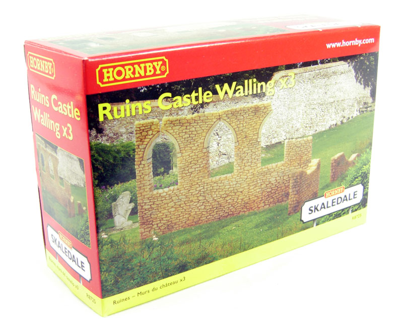 Hornby R8725 Ruined castle straight walling x 3 - - Hattons