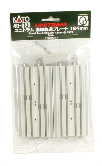 Kato 40-024 UniTram 124mm Straight Track - Pack of 2 - - Hattons