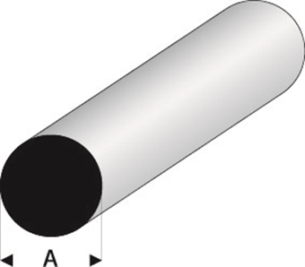 Maquett Plastics 400-58/3 Super Styrene Round Rod 4.00mm / - Hattons